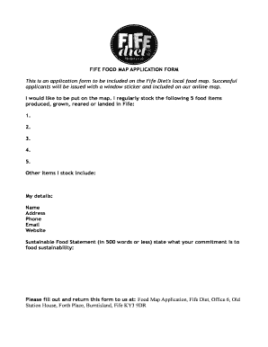 Fillable Online fifediet co FIFE FOOD MAP APPLICATION FORM - The Fife ...