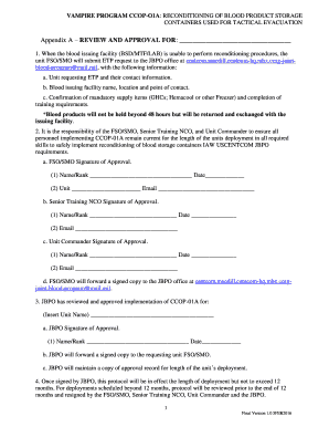 Fillable Online Appendix A REVIEW AND APPROVAL FOR: Fax Email Print ...