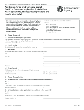 Fillable Online Form EPE Application for an environmental permit ...