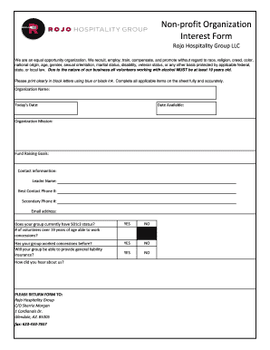 Fillable Online Non-profit Organization Interest Form Fax Email Print ...