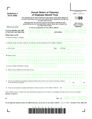 Fillable Online Official Use Only SCHEDULE P of Employee Benefit Trust 1999 Fax Email Print ...