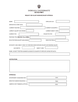 Fillable Online REQUEST FOR SALARY INCREASE/SALARY APPROVAL Fax Email ...