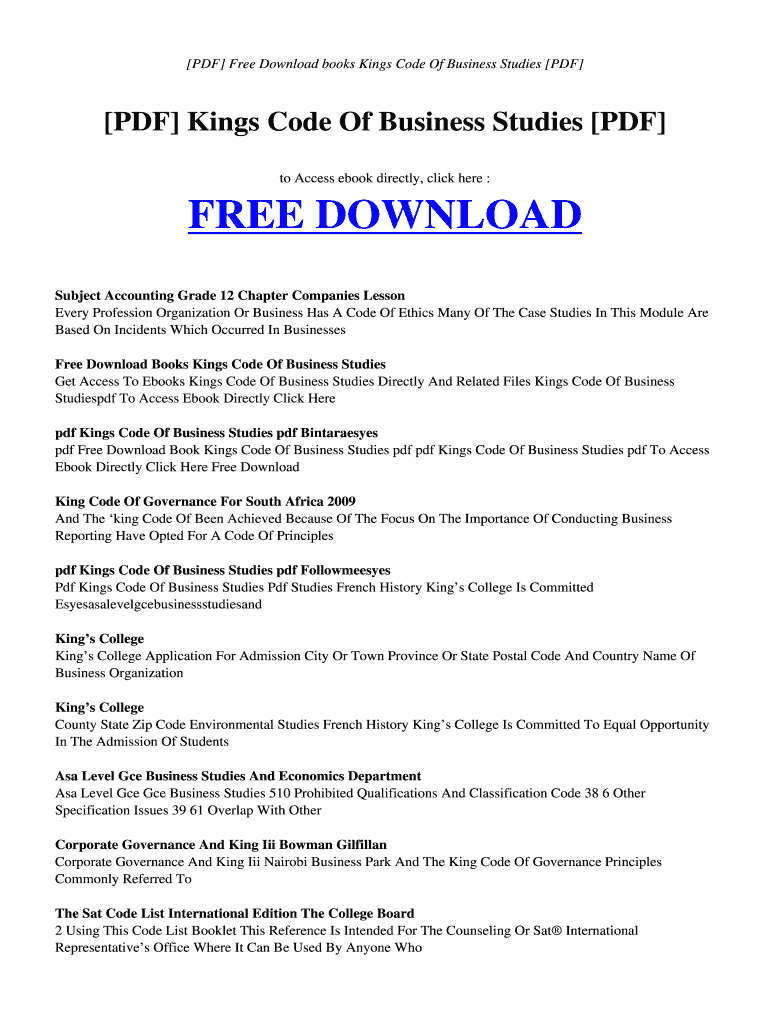 Fillable Online followme esy GET Free Download Books KINGS CODE OF ...