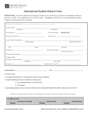 Fillable Online students ivc Bring this form with you to your ...