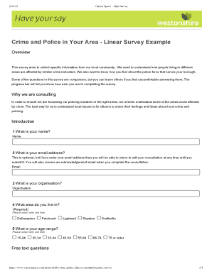 Fillable Online Crime and Police in Your Area Linear Survey Example Fax ...