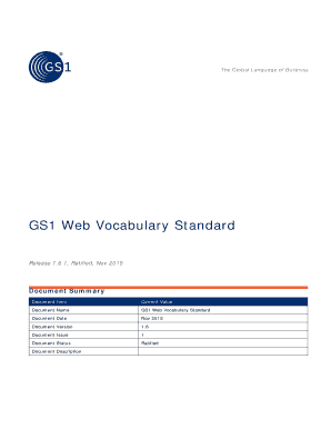 Fillable Online gs1 GS1 Web Vocabulary Standard Fax Email Print - pdfFiller