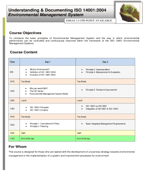 Fillable Online Understanding amp Documenting ISO 140012004 Environmental Fax Email Print ...