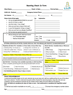 Fillable Online Boarding Check-In Form Fax Email Print - pdfFiller