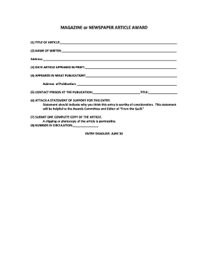 Fillable Online ncsocietyofhistorians Magazine or Newspaper Article ...