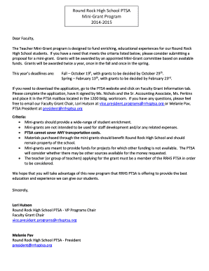 Fillable Online roundrockhs my-pta Round Rock High School PTSA Mini ...