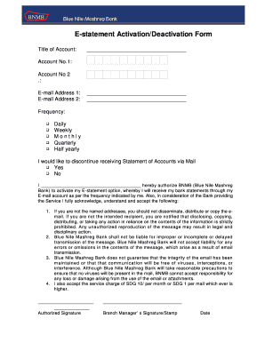 Fillable Online E-Statement activation form - bbluemashregbbcomb Fax ...