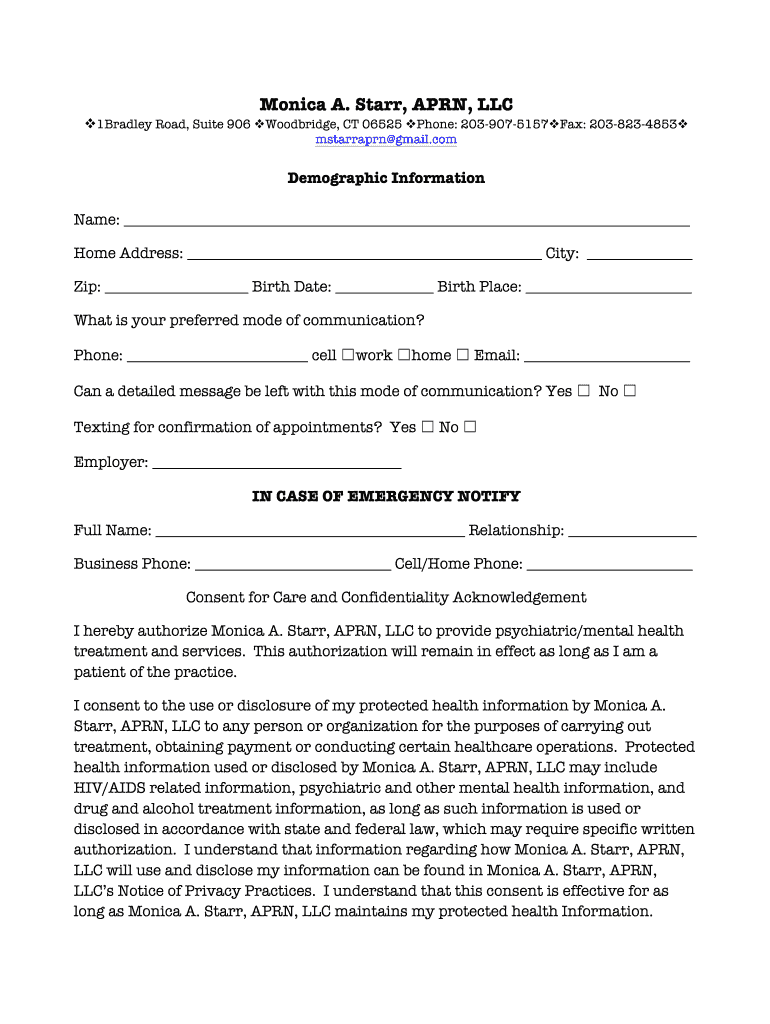 Fillable Online Demographics Documentdocx Fax Email Print - pdfFiller