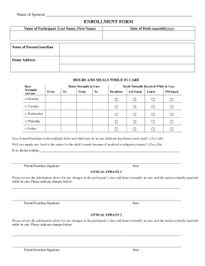 Fillable Online acdchildcare ENROLLMENT FORM - Ashland Child ...
