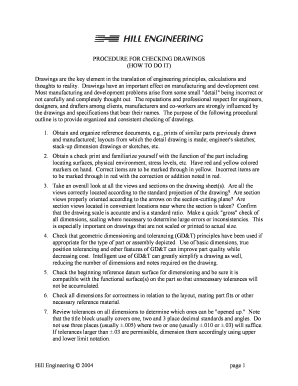 Fillable Online PROCEDURE FOR CHECKING DRAWINGS Fax Email Print - pdfFiller