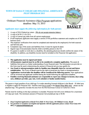 Fillable Online Pilot Program - Basalt Fax Email Print - pdfFiller