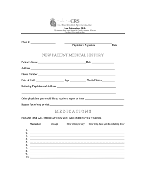 Fillable Online Chart #: Physicians Signature Date Patients Name Date Address Phone Number Date ...