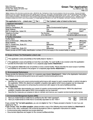 Fillable Online dnr wi Tier 1 application - dnr wi Fax Email Print - pdfFiller