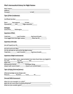 Fillable Online Flight Review Prep - bWordPressbbcomb Fax Email Print - pdfFiller