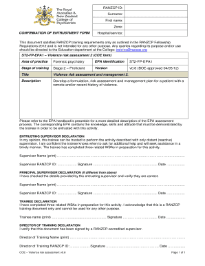 Fillable Online ranzcp ST2-FP-EPA1 Violence risk assessment 2 (COE form ...