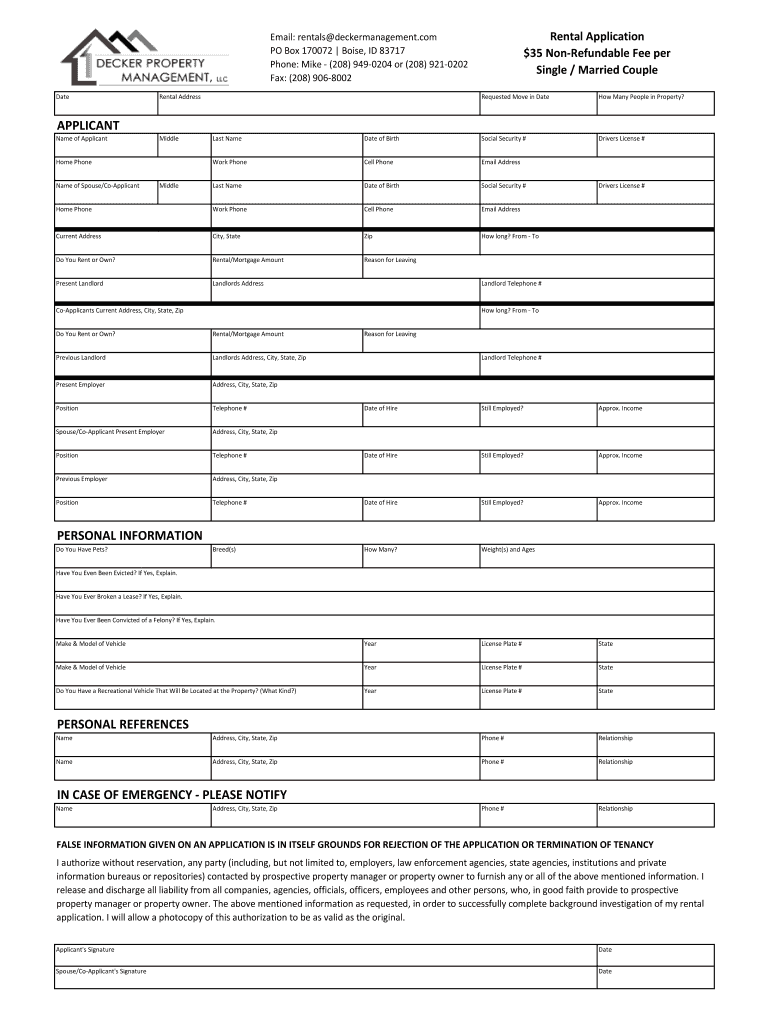 Fillable Online Applicant personal information personal references in case of ... Fax Email ...
