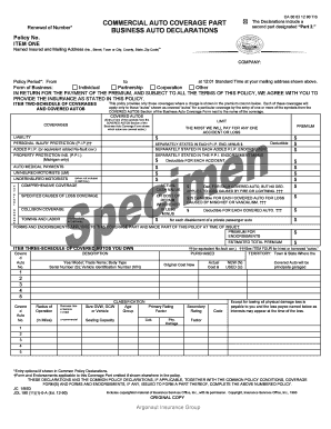 Fillable Online tridentinsurance Commercial auto coverage part business ...