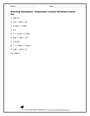 Rewriting Expressions Worksheet - Fill Online, Printable, Fillable ...