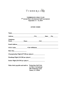 Fillable Online Mens Invitational 2015 entry form - Timberline Fax ...