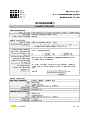 Fillable Online Housing Project Application Fax Email Print - pdfFiller