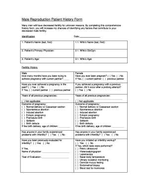 Fillable Online Male Reproduction Patient History Form Fax Email Print ...
