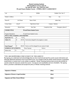 Fillable Online 042114 Pit and Fissure Enrollment Form 010412 Fax Email ...