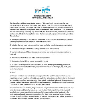 Fillable Online INFORMED CONSENT ROOT CANAL TREATMENT Fax Email Print ...