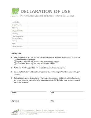 Fillable Online DECLARATION OF USE - bPix4Db Fax Email Print - pdfFiller
