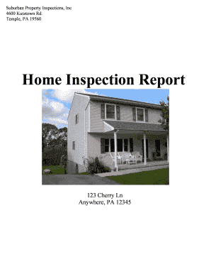 Fillable Online Sample Inspection(11162009) .pt5 - Suburban Property ...