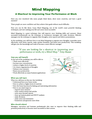Fillable Online Mind Mapping flyer - bAWSb Training Fax Email Print ...