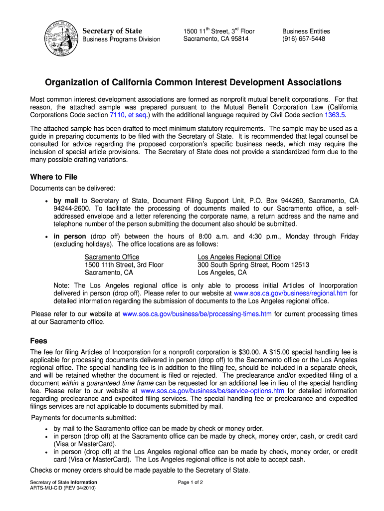 Fillable Online arts-np-mu-cid-042010.doc Fax Email Print - pdfFiller