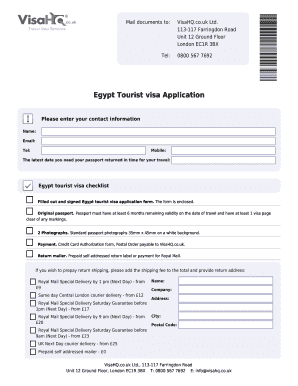 Fillable Online egypt visahq co Egypt Visa Application for Citizens of ...