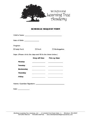 Fillable Online Windham Learning Tree Academy Fax Email Print - pdfFiller