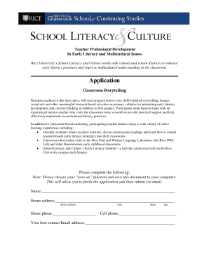 Fillable Online literacy rice Download Application - School Literacy ...
