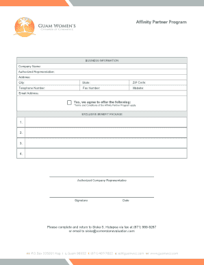 Fillable Online Affinity Partner Program form Fax Email Print - pdfFiller