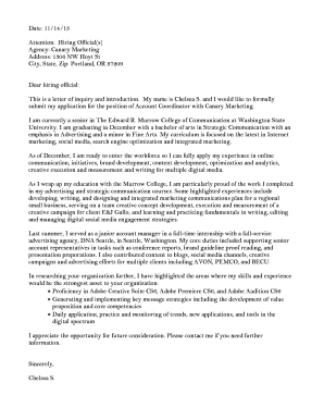 Fillable Online SAMPLE cover letter_Agency - CooneyClasses Fax Email ...