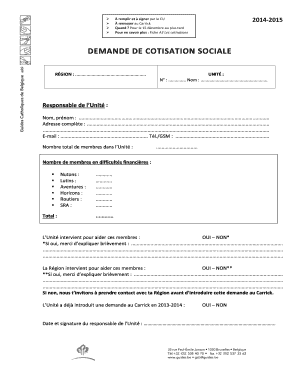 Fillable Online guides Demande de cotisation sociale Fax Email Print ...