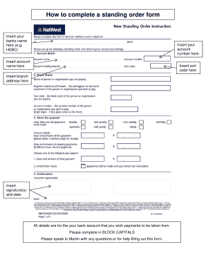 Fillable Online kentexiles co How to complete a standing order form - Kent Exiles AFC ...