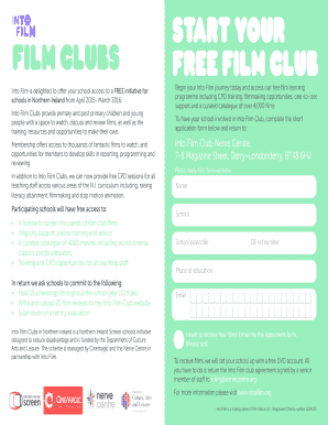 Fillable Online nervecentre Start your film clubs free film club ...