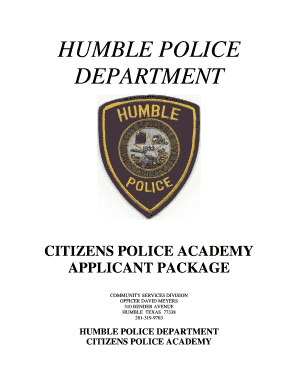 Fillable Online HUMBLE POLICE DEPARTMENT Fax Email Print - pdfFiller