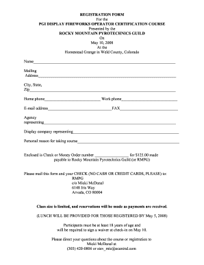 Fillable Online rmpg REGISTRATION FORM For the PGI DISPLAY FIREWORKS ...