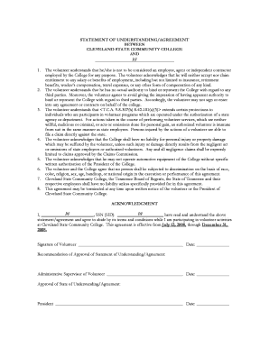 Fillable Online cherokeehikingclub STATEMENT OF UNDERSTANDING/AGREEMENT ...