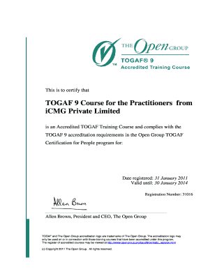 Fillable Online TOGAF 9 Course for the Practitioners from Fax Email ...