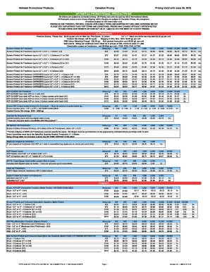 Fillable Online Canadian Pricing Fax Email Print - pdfFiller