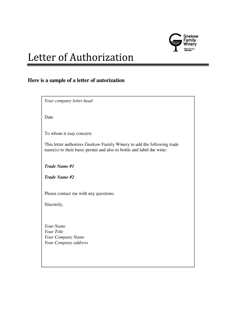 Fillable Online Here is a sample of a letter of autorization Fax Email ...
