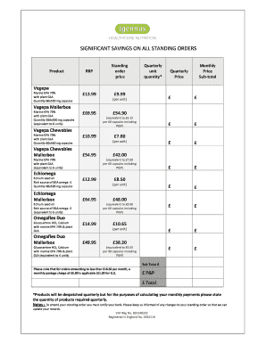 Fillable Online Standing order new customer V10.0.doc Fax Email Print ...